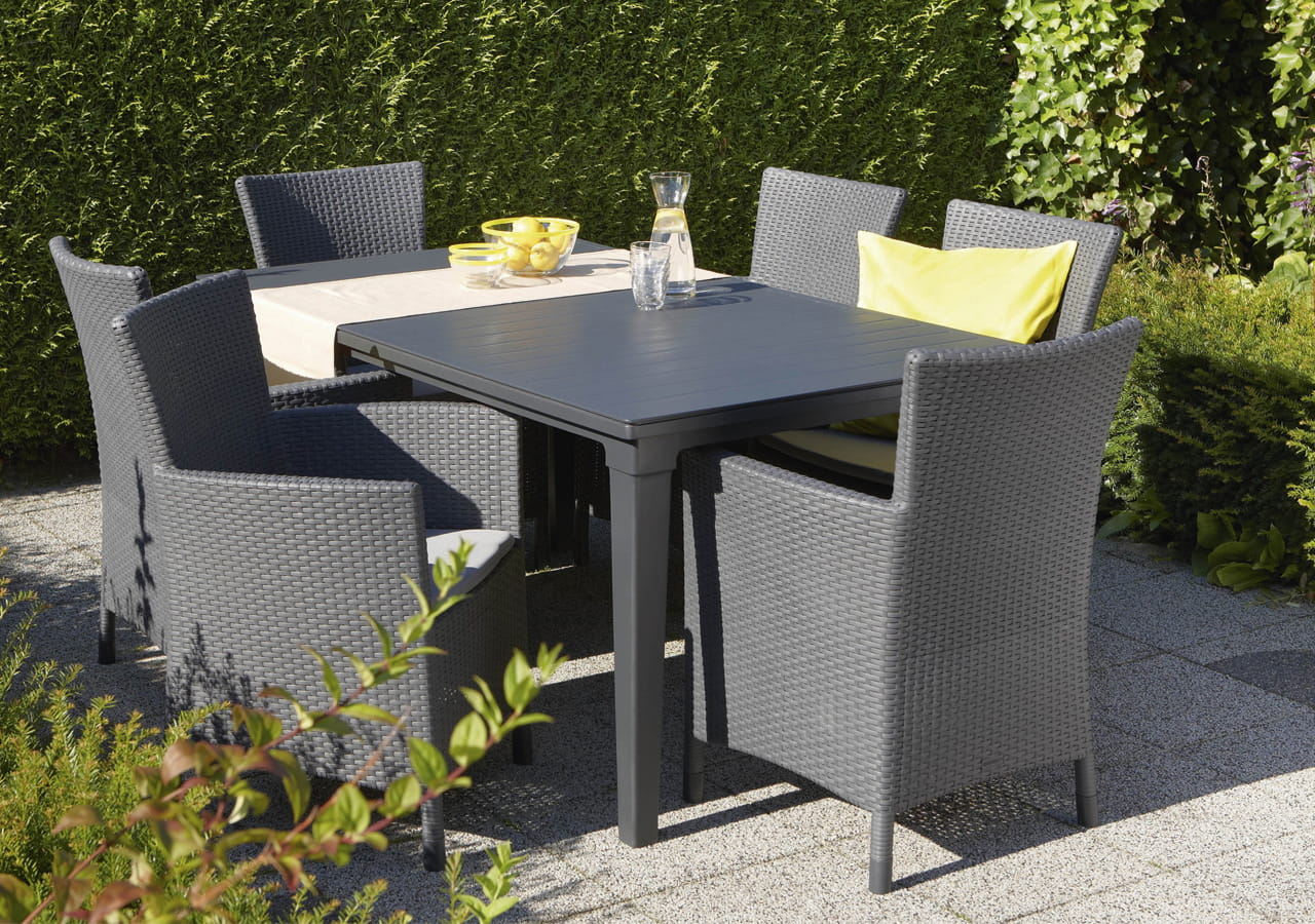 PRE ORDER: JULY - Keter Futura Miami Dining Set - Graphite – Keter ...
