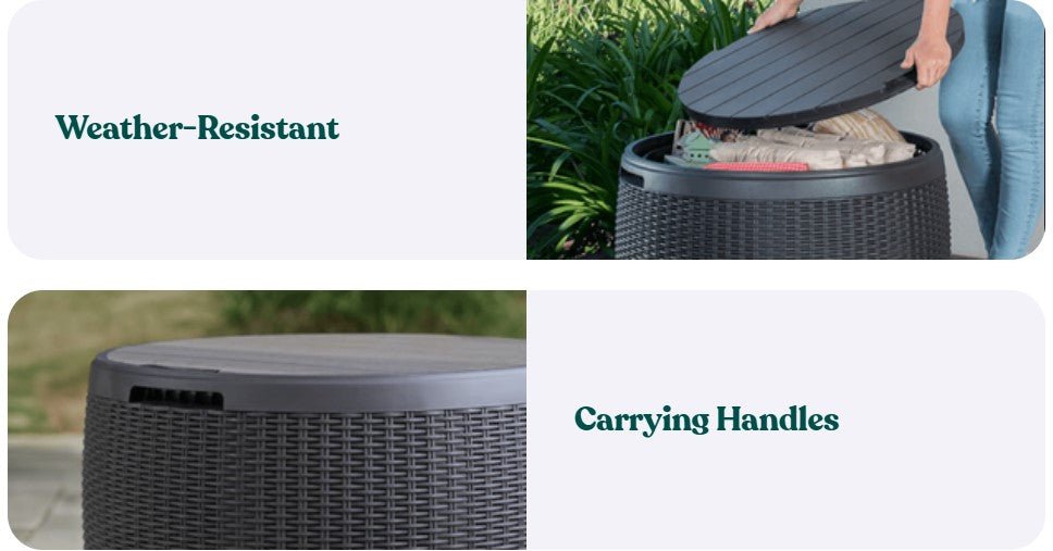 Keter Circa Rattan 140L Storage Box - Grey – Keter Australia