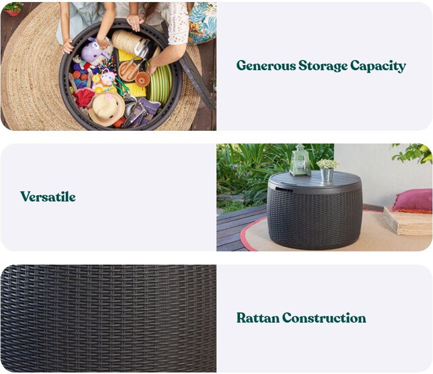 Keter Circa Rattan 140L Storage Box - Grey – Keter Australia