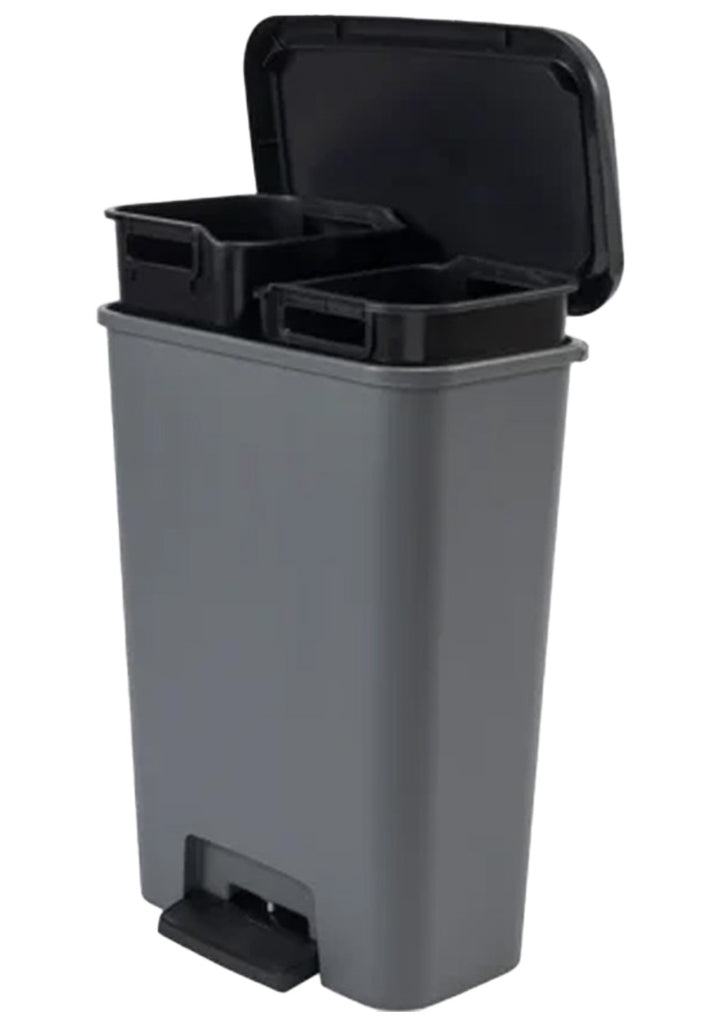 PRE ORDER: JAN. - Curver Compatta 50L Duo 23+23L Recycling Bin - Grey ...